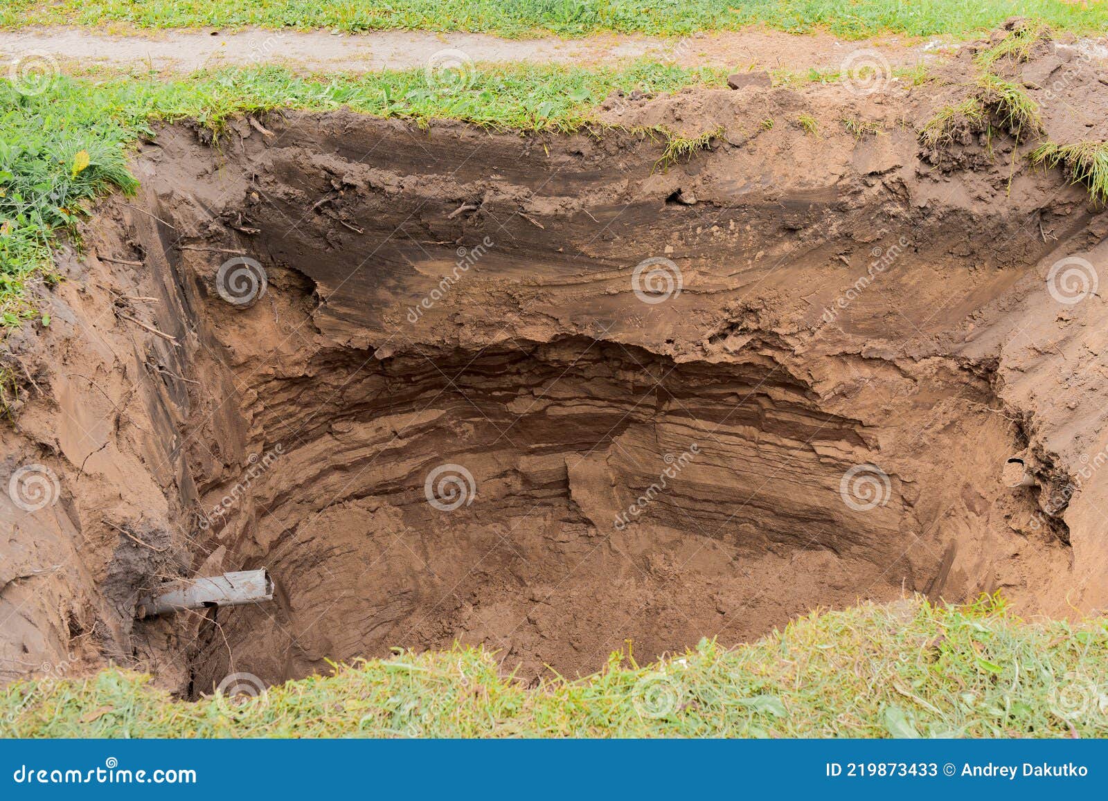 Deep Pit in the Ground for Home Sewers Stock Image - Image of house ...