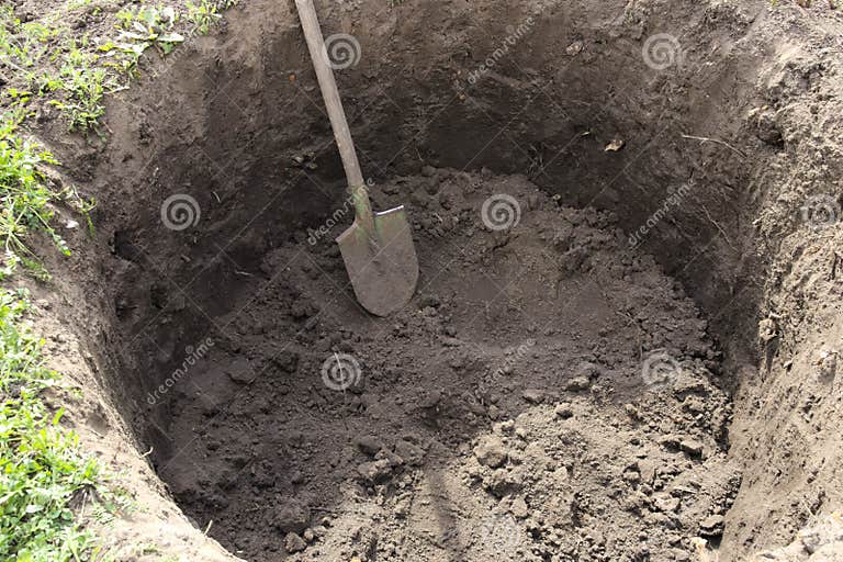 Deep Pit in the Ground. Digging a Hole. Stock Photo - Image of hole ...