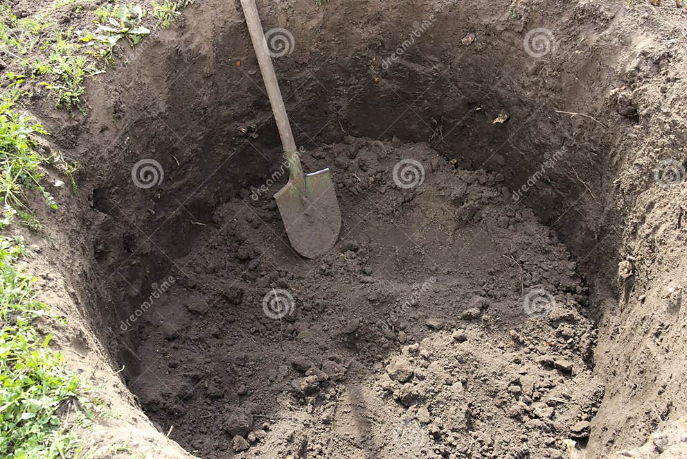 Deep Pit in the Ground. Digging a Hole. Stock Photo - Image of hole ...