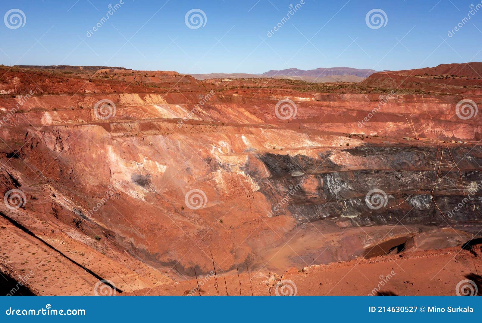 Deep Pit of Red Iron Ore Mine in Pilbara Region in Western Australia ...
