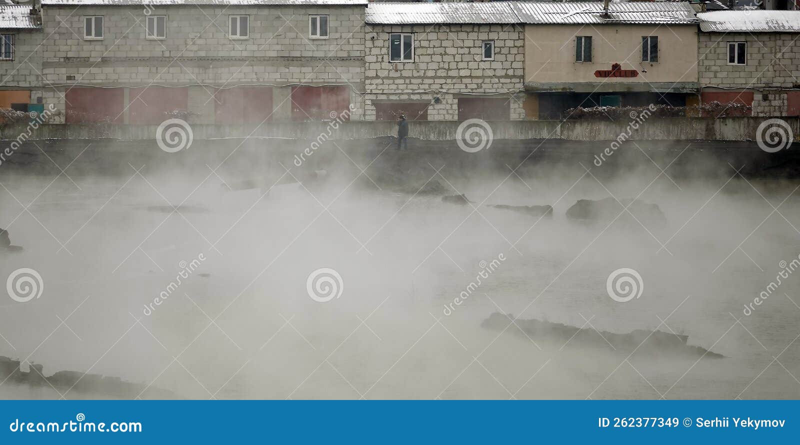 Deep Pit with Waste Hot Water Stock Image - Image of sewage, workers ...