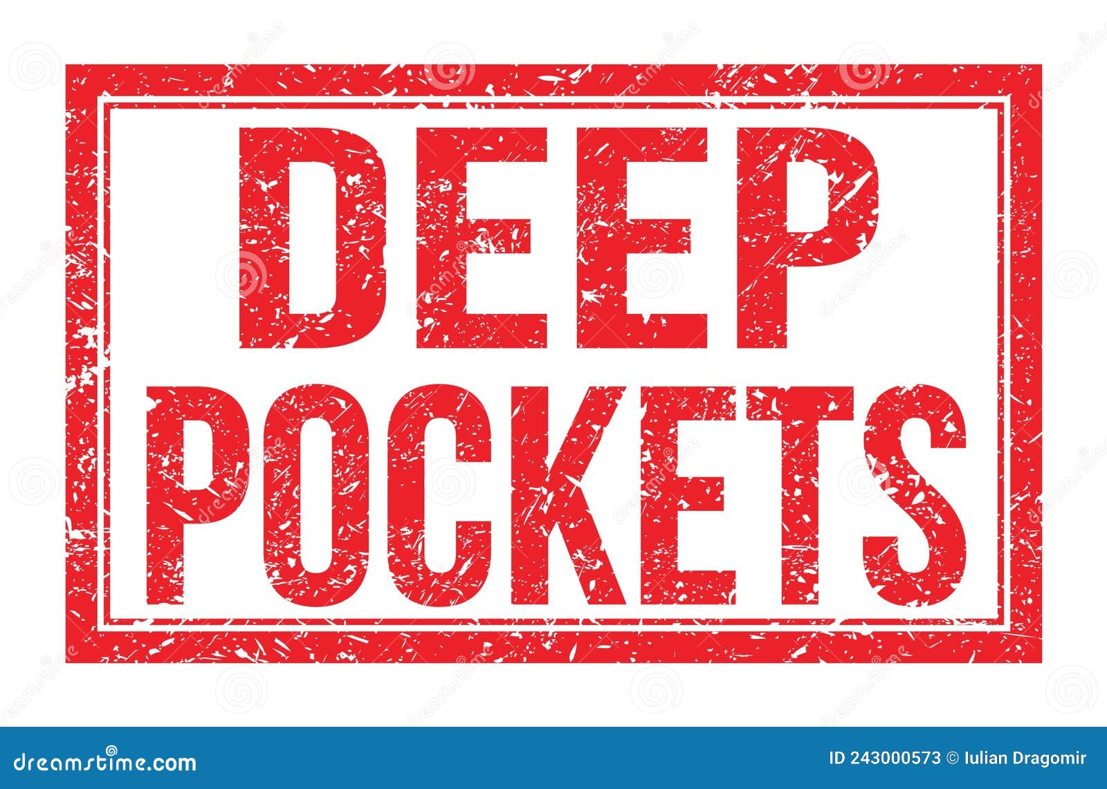 DEEP POCKETS, Words on Red Rectangle Stamp Sign Stock Illustration ...