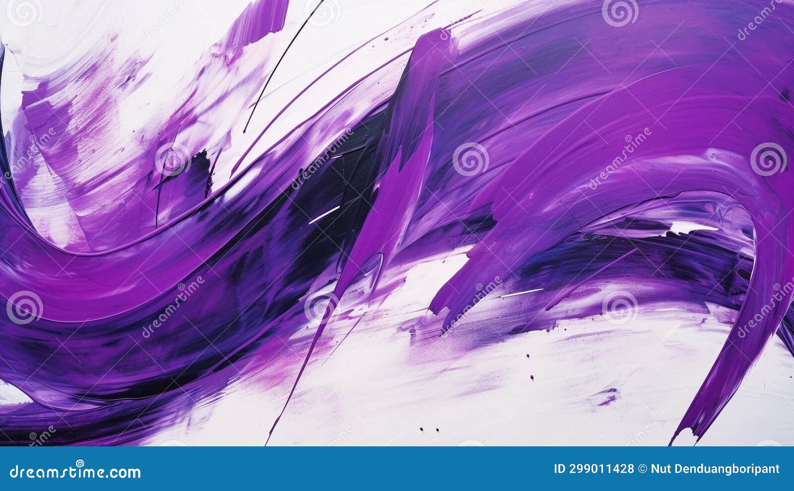 Deep Purple and Silver Abstract Brush Strokes Expressive Art Stock ...