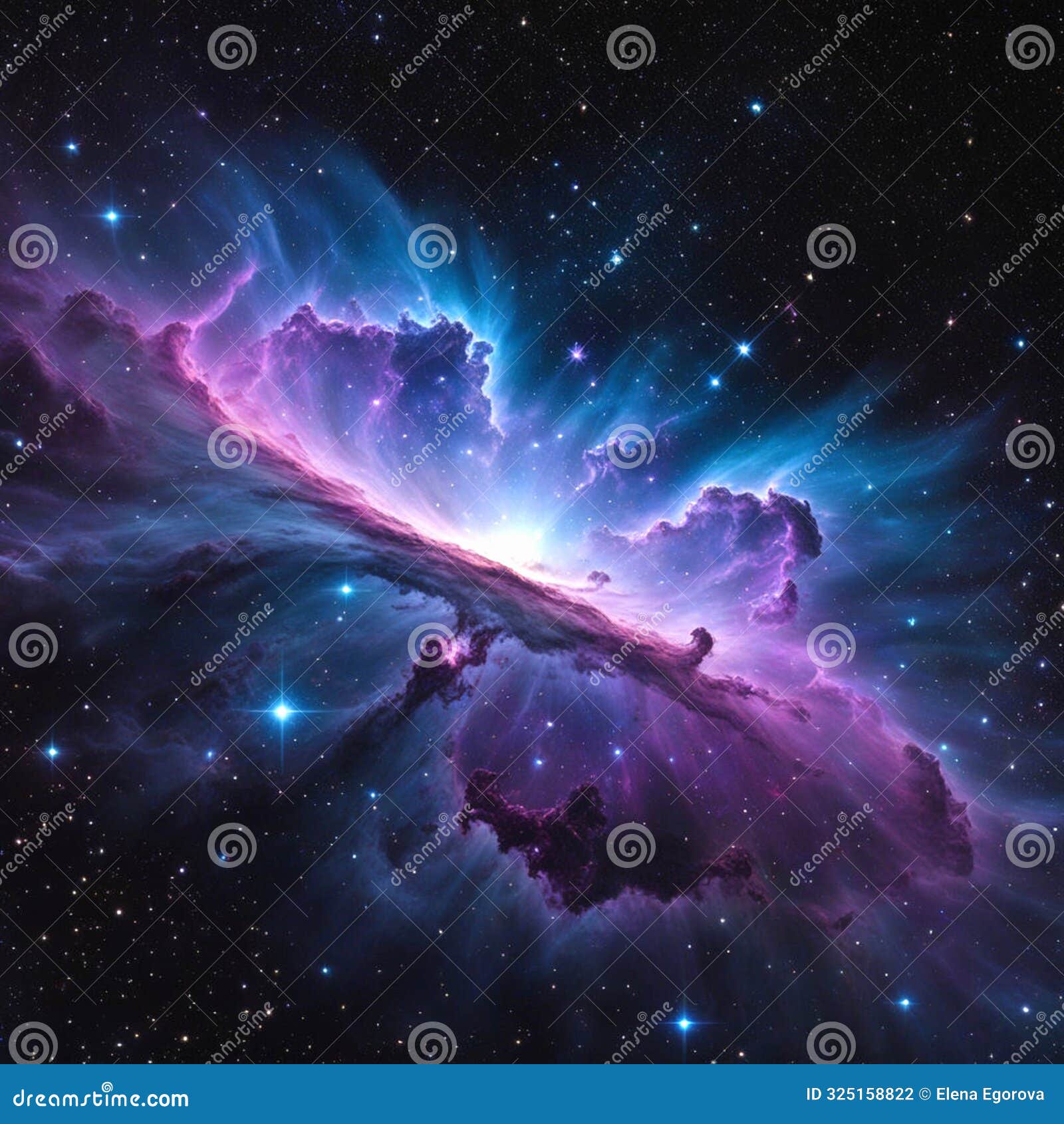The Deep Purple Space Nebula Stock Illustration - Illustration of deep ...