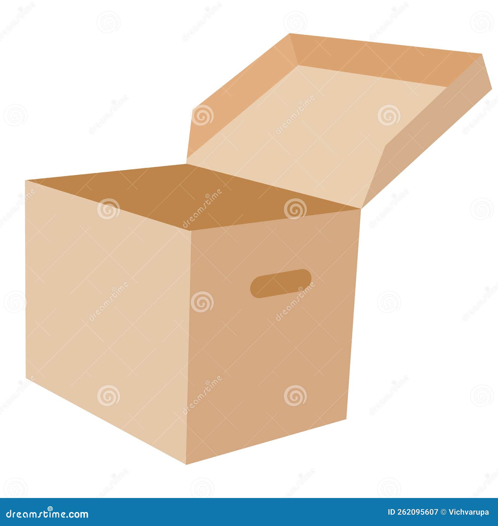 Deep Rectangular Box with a Hinged Lid and that is Open and with Holes ...