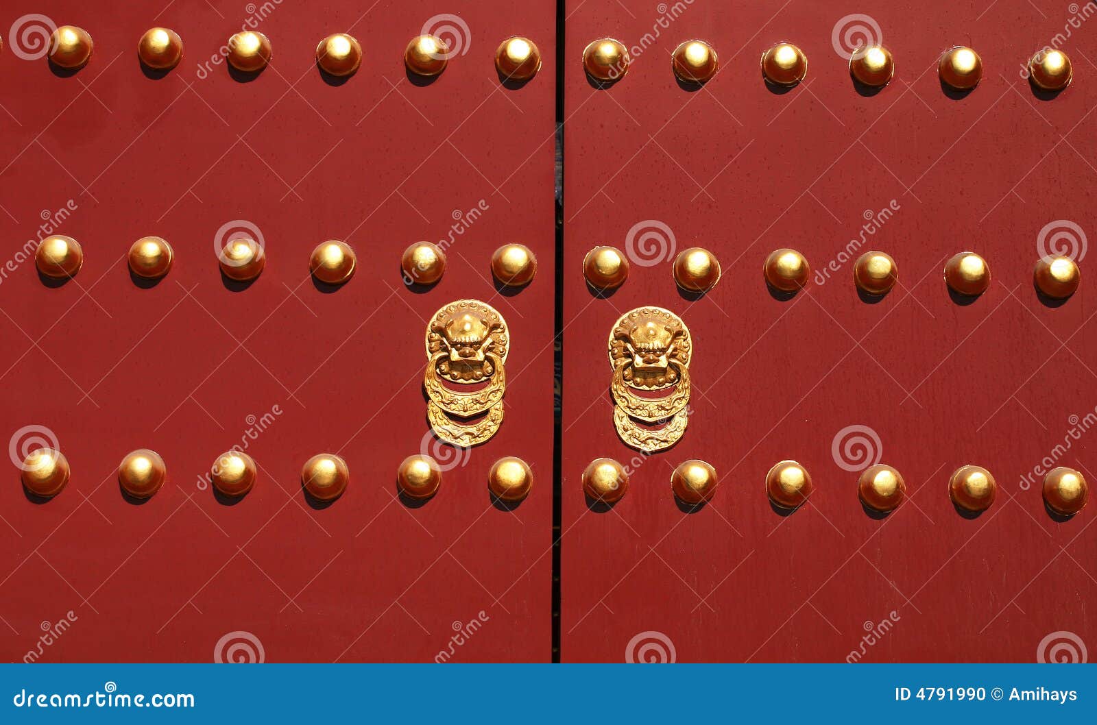 Deep Red Chinese Doors stock photo. Image of joss, closed - 4791990