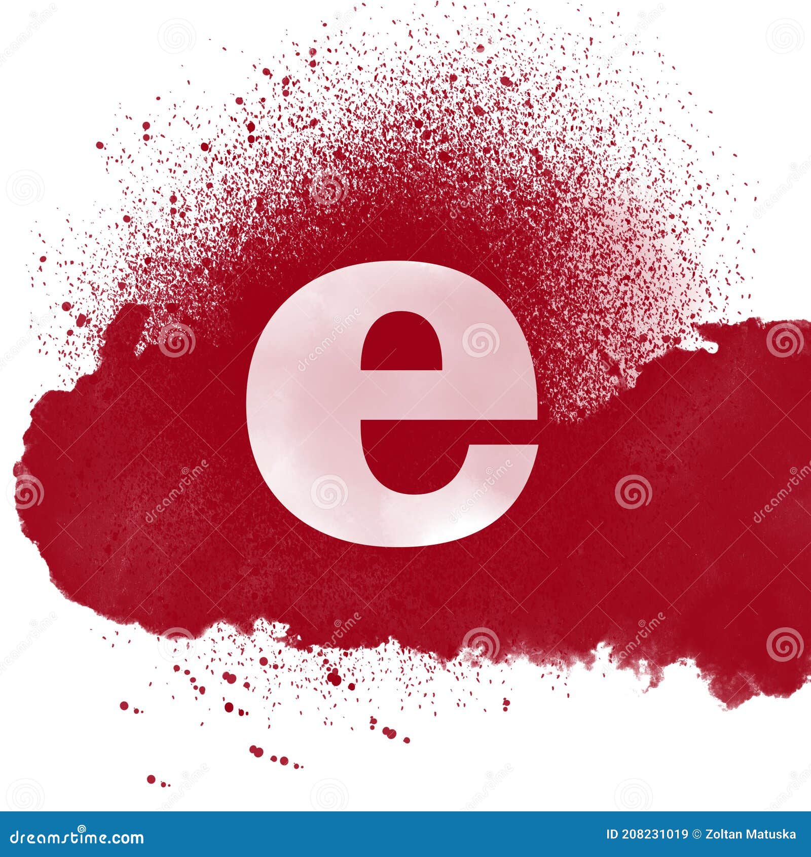 Deep Red Color Letter E , Isolated Design Element, Typography Alphabet ...