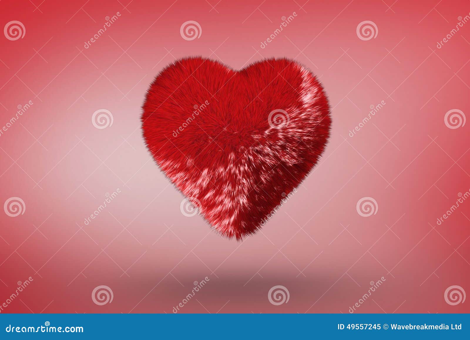 Deep Red Heart on Pink Background Stock Illustration - Illustration of ...