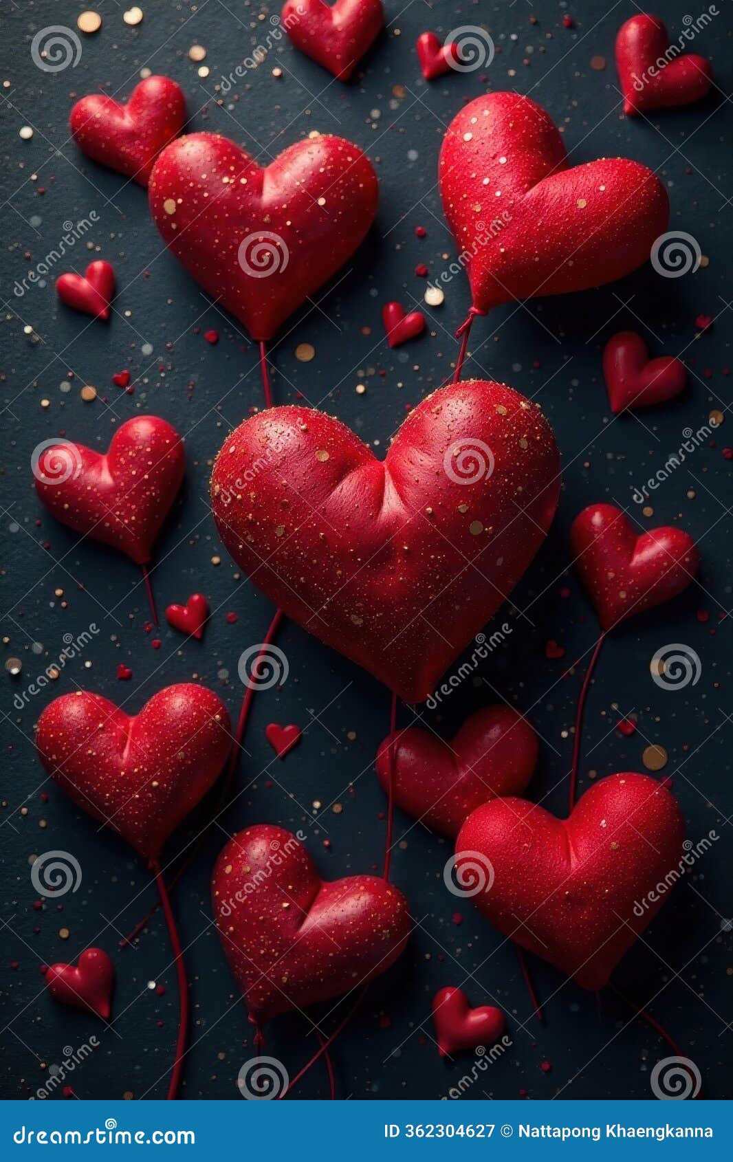 Deep Red Hearts, Subtle Texture, Romantic Backdrop, February, Abstract ...