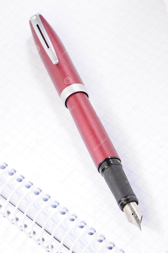 Deep red ink pen stock image. Image of calligraphy, diary - 8729203