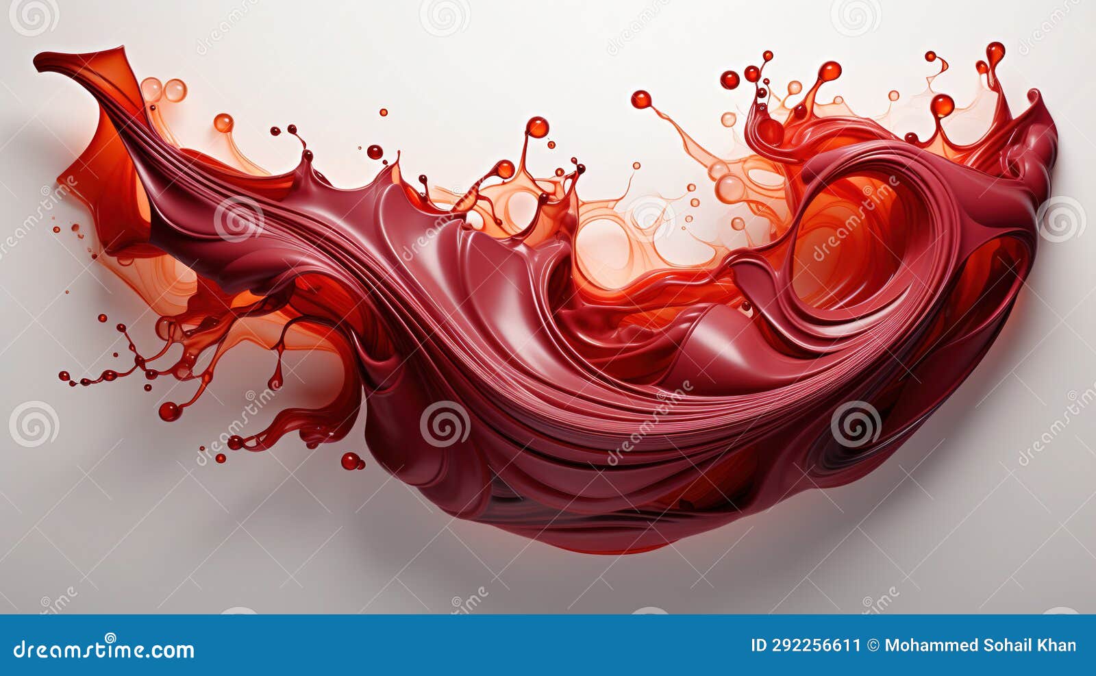 Deep Red Liquid Oil Paint and Red Cherries Splashing or Dripping on ...