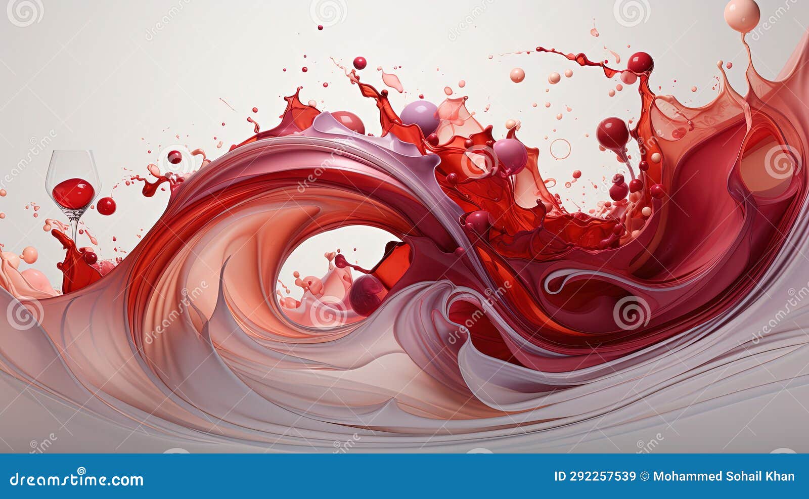 Deep Red Liquid Oil Paint Splashing or Dripping on White Background ...