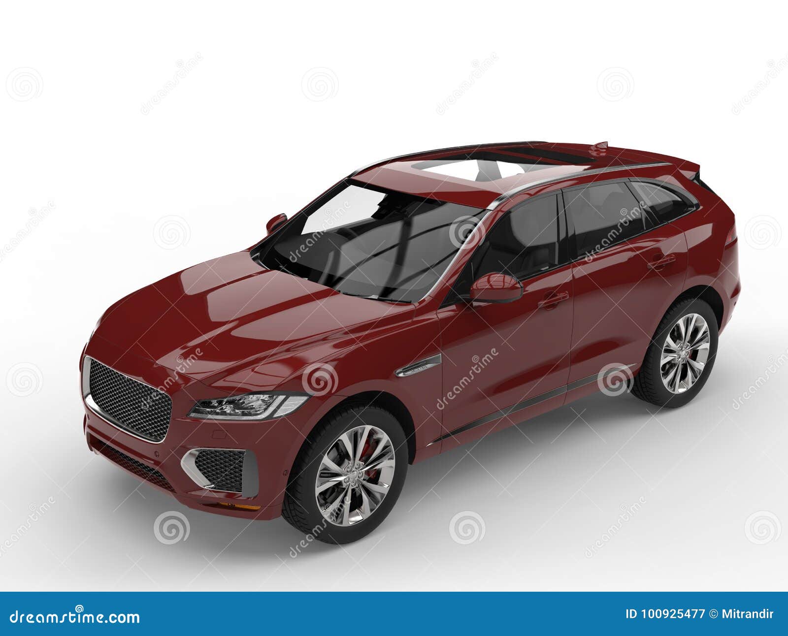 Deep Red Modern 4x4 SUV - Top View Stock Illustration - Illustration of ...