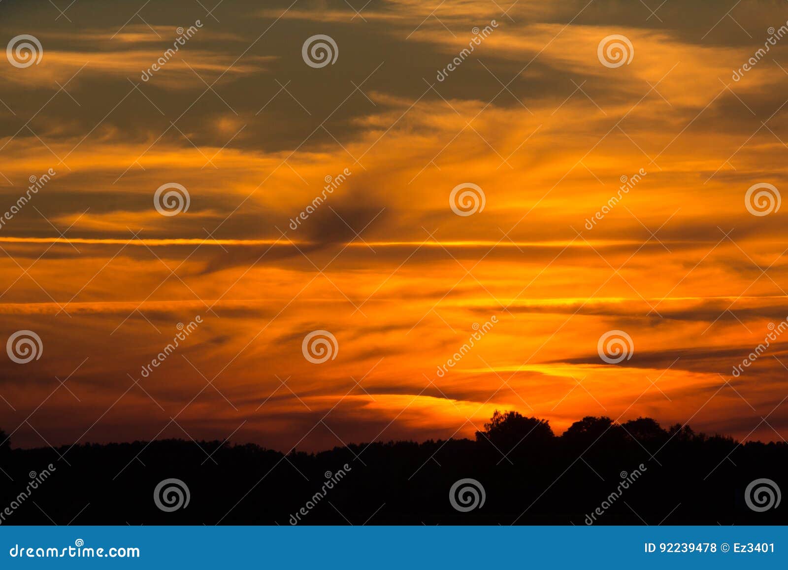 Deep red orange sunset. stock photo. Image of evening - 92239478