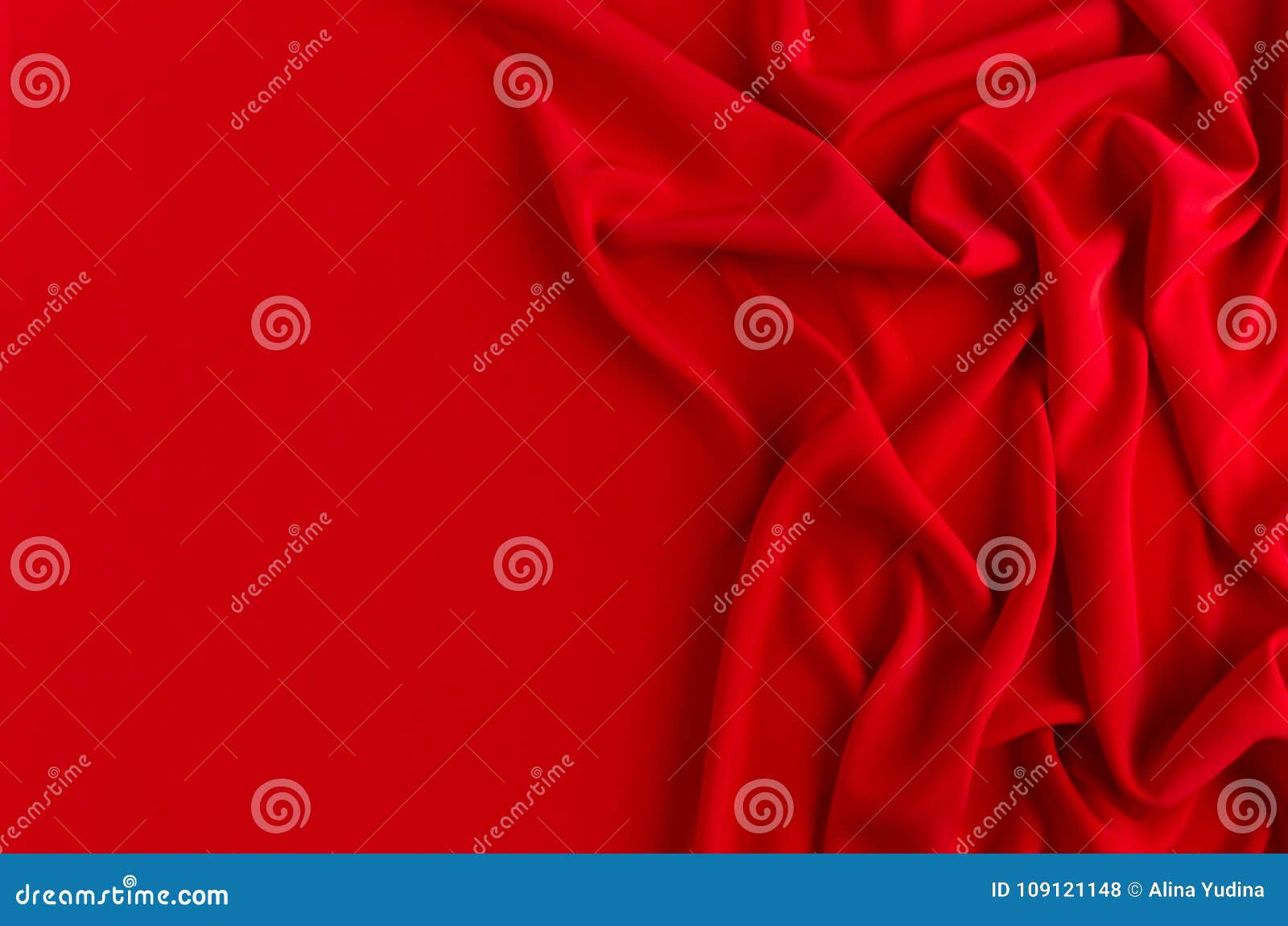 Deep Red Silk Smooth Wavy Background with Copy Space. Stock Photo ...