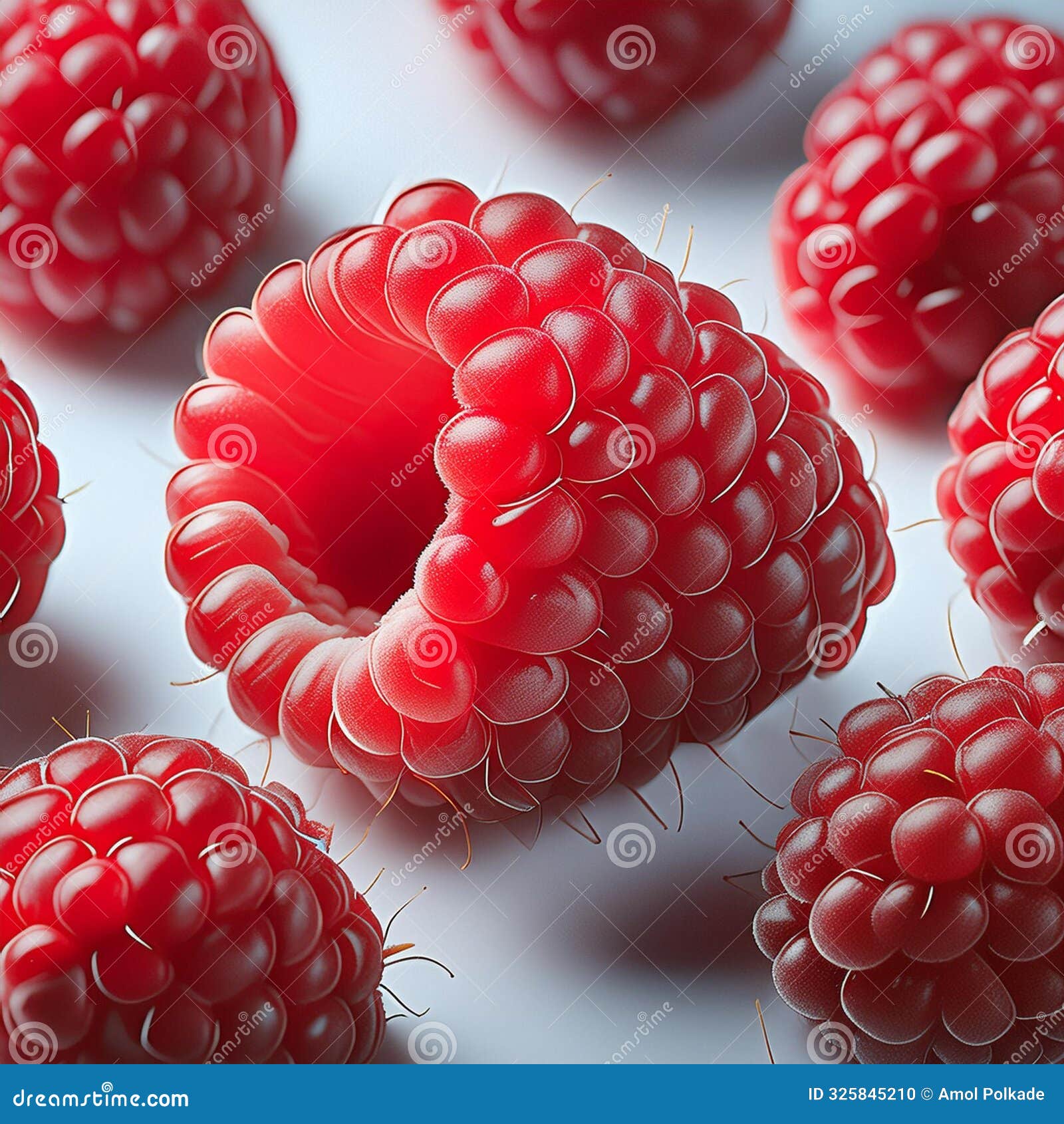 Deep Red Single Raspberry on White Background Stock Photo - Image of ...