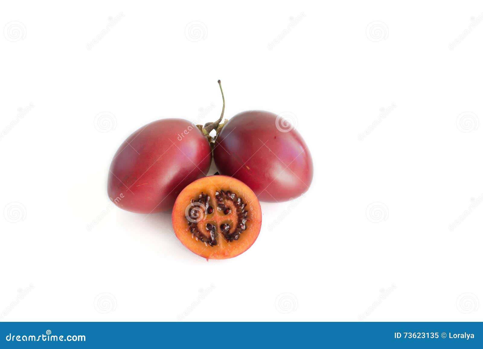 Deep Red Tamarillo Tree Tomato Sliced and Whole Stock Image - Image of ...