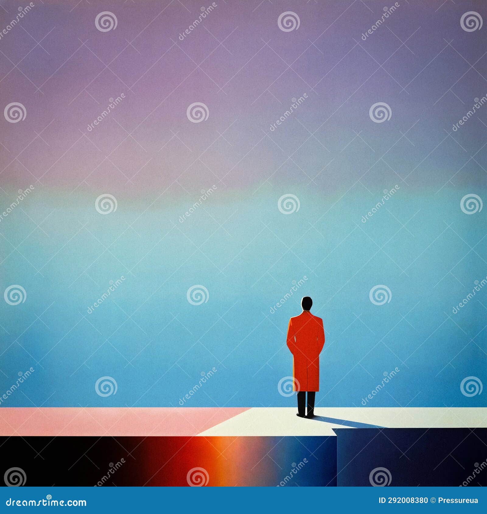 Deep in Reflection Grainy Digital Illustration Stock Illustration ...