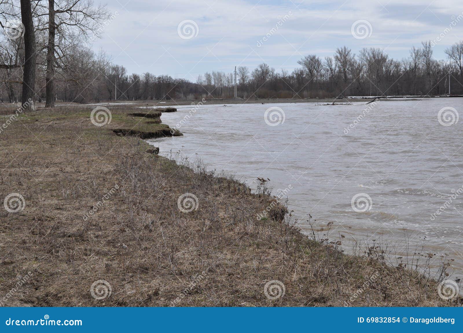 Deep River and the River Bank Stock Photo - Image of landscape, bank ...