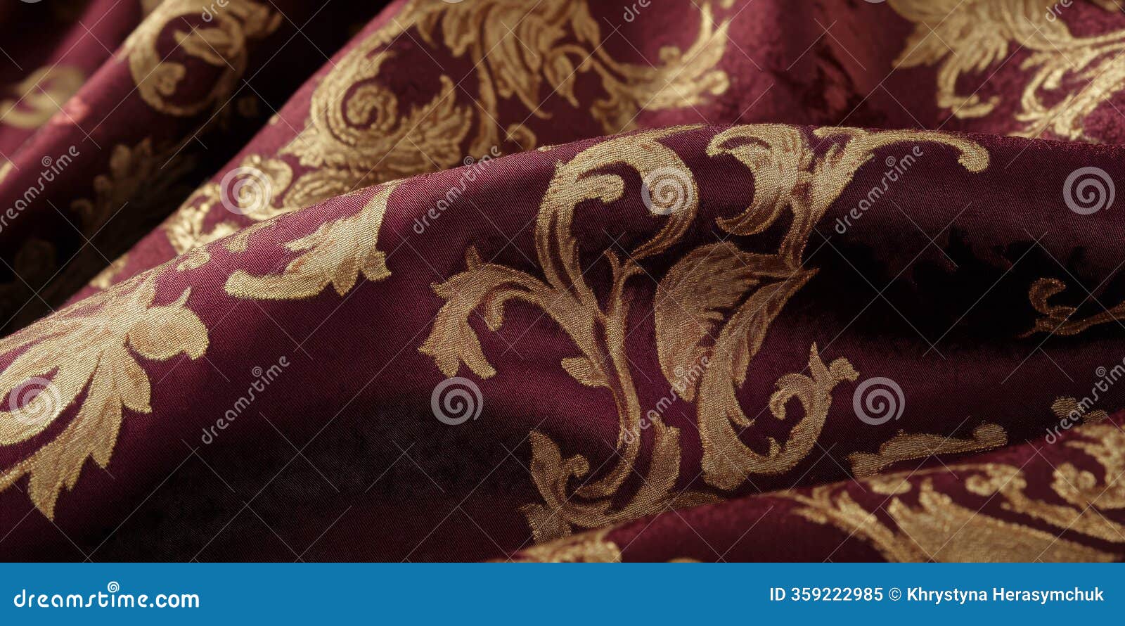 Deep Ruby Red with Golden Damask Patterns, Rich, Regal, and Timeless ...