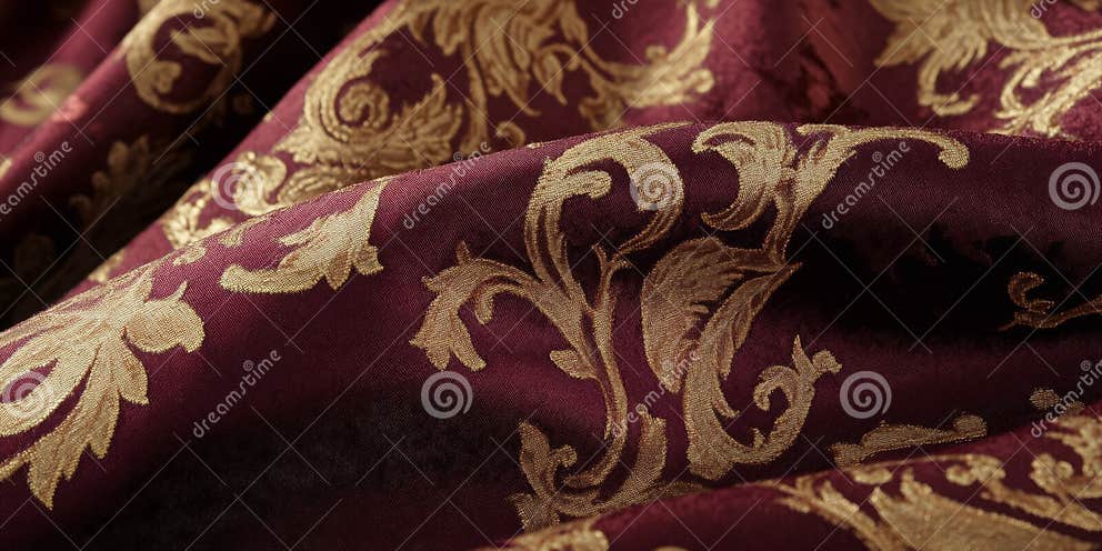 Deep Ruby Red with Golden Damask Patterns, Rich, Regal, and Timeless ...
