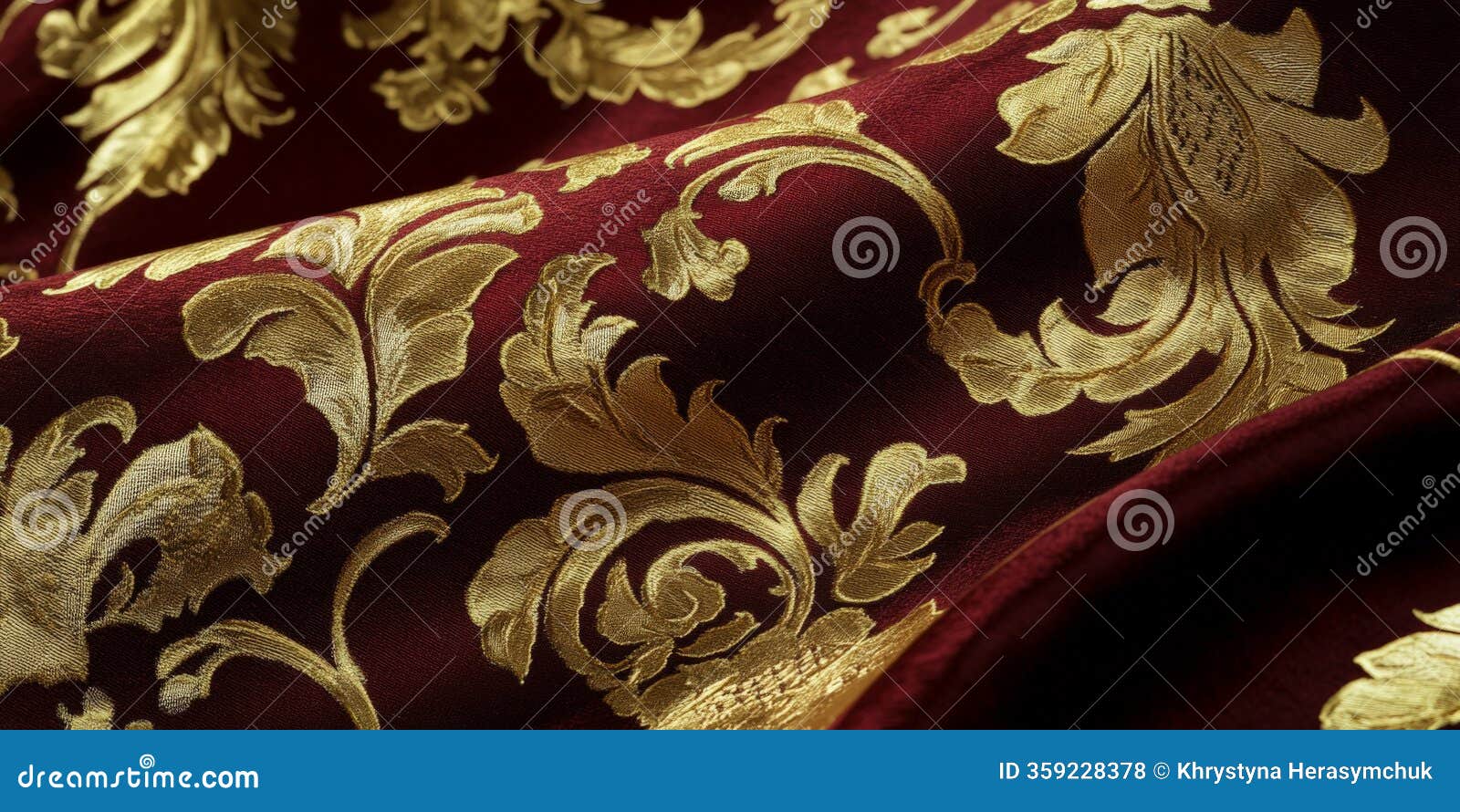 Deep Ruby Red with Golden Damask Patterns, Rich, Regal, and Timeless ...