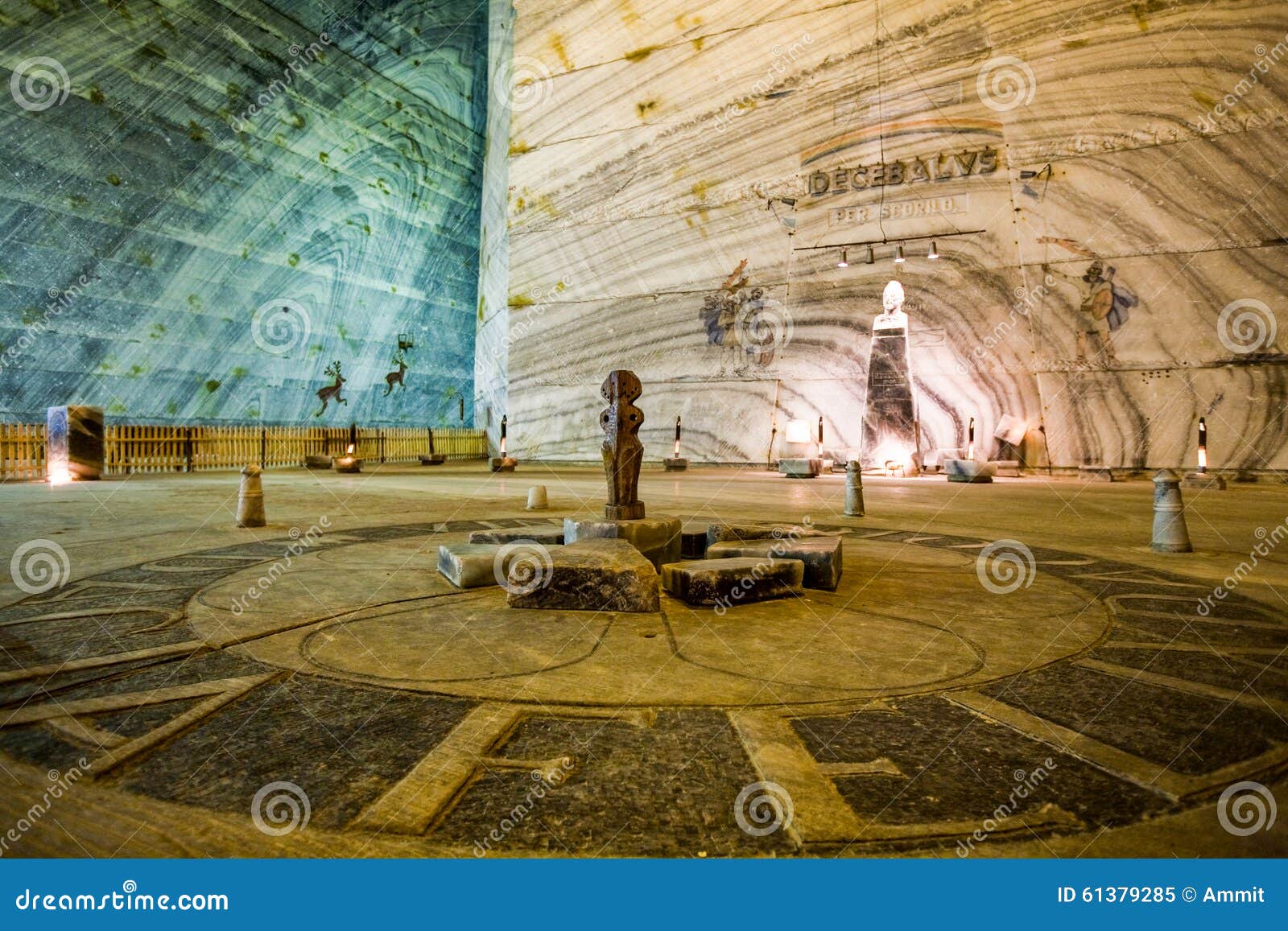 Deep Salt Mine Interior stock image. Image of lamp, gallery - 61379285