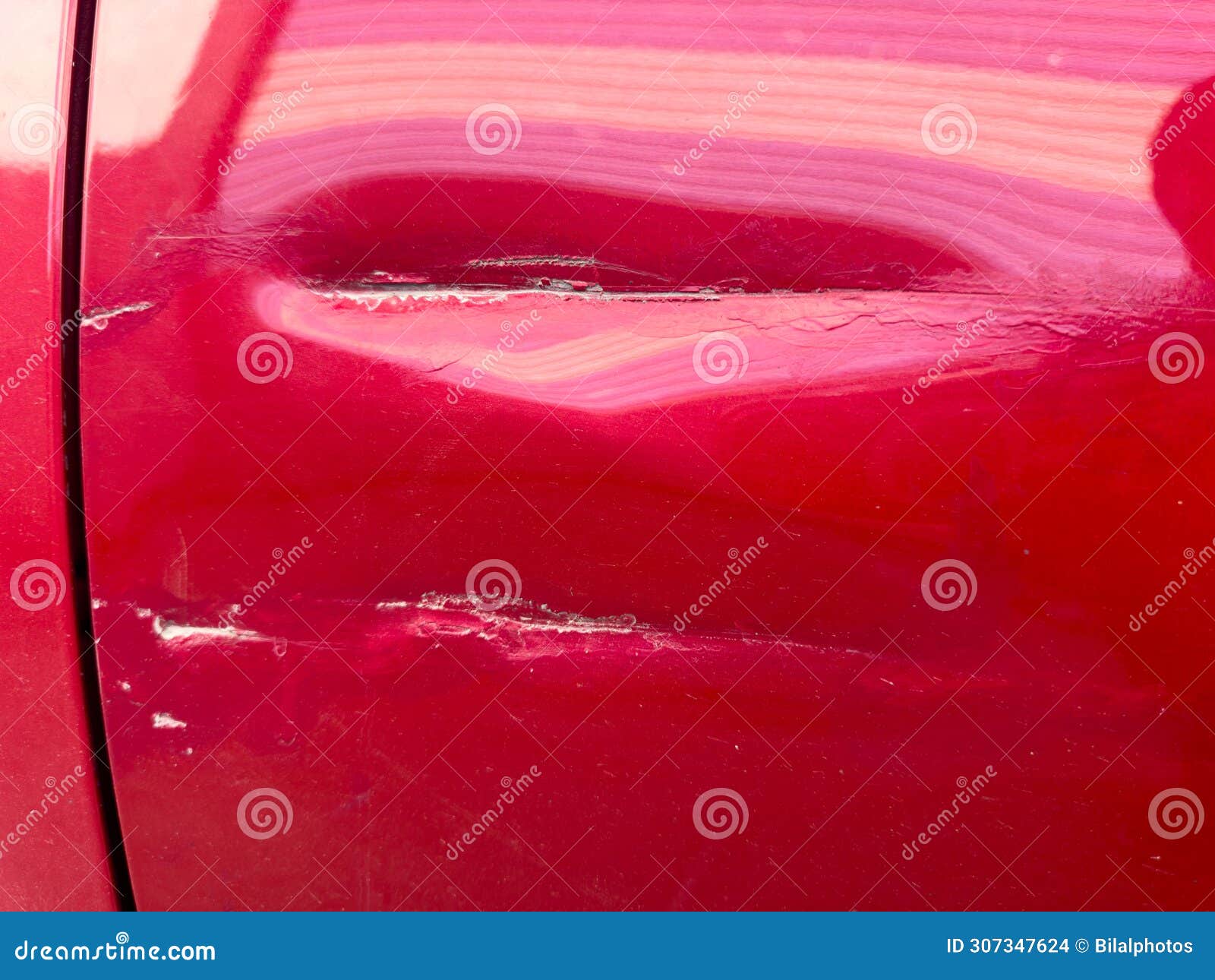 Deep Scratches on the Car Body Due To Accident Stock Photo - Image of ...