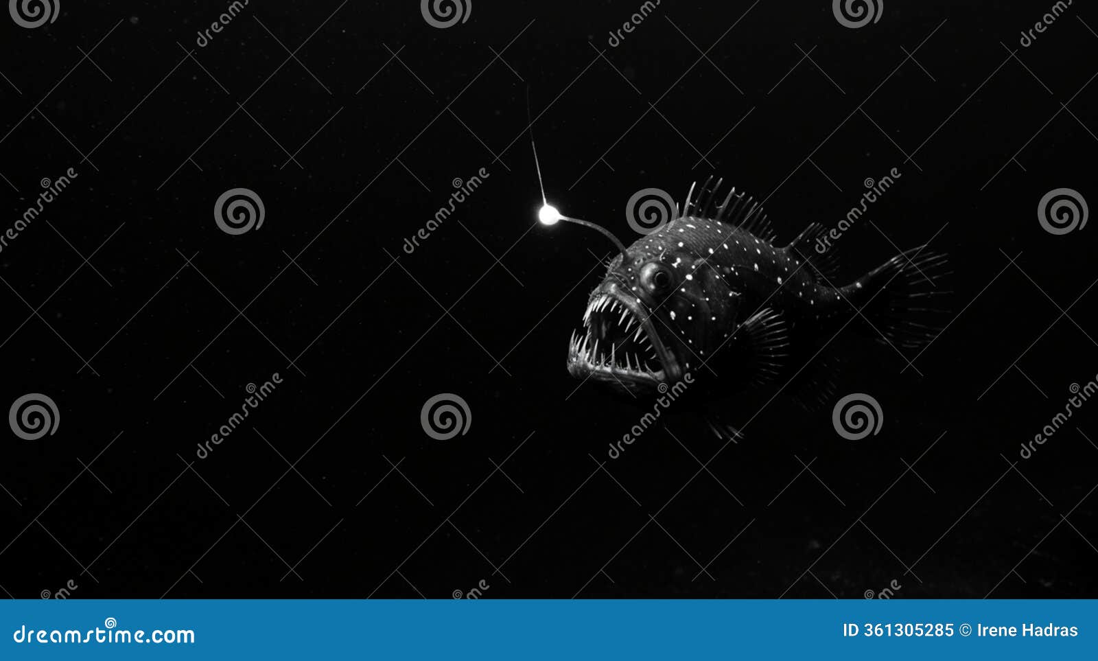 Deep-sea Anglerfish in a Dark Aquatic Environment. Its Distinctive ...