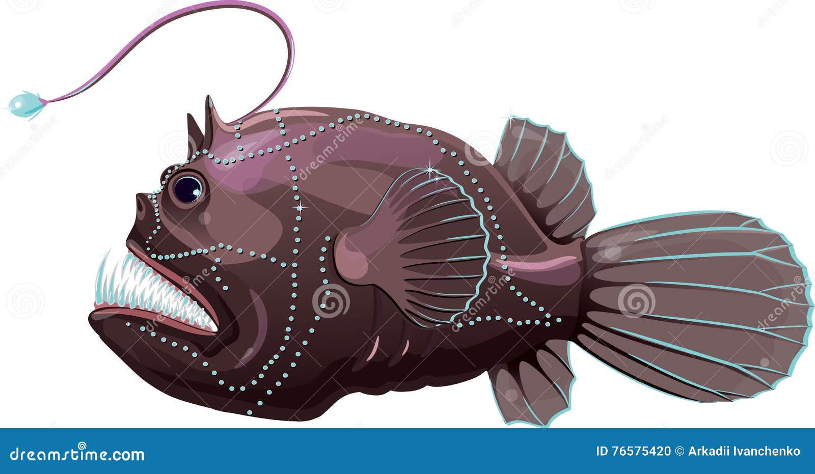 Deep Sea Anglerfish Vector Illustration | CartoonDealer.com #76575420