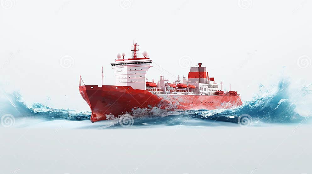 A Deep Sea Cargo Ship is Sailing on the Sea Surface. Generative Ai ...