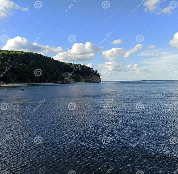 Deep sea and cliff stock photo. Image of sunny, baltic - 190138456