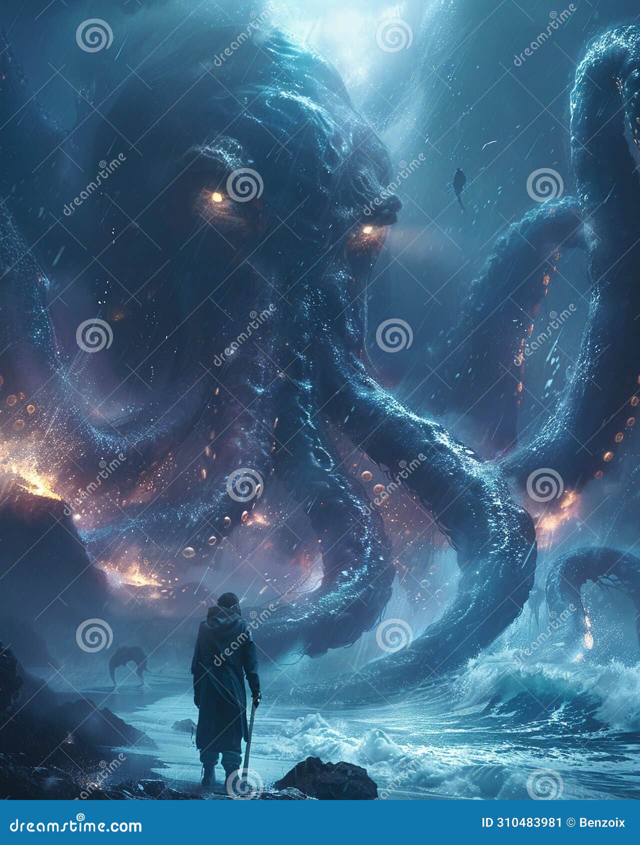 Deep sea exploration stock illustration. Illustration of lifeform ...