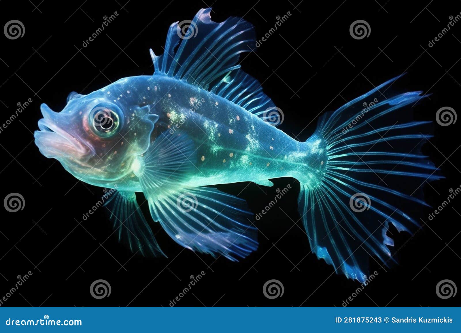 Deep Sea Fish. Generative AI Stock Illustration - Illustration of water ...