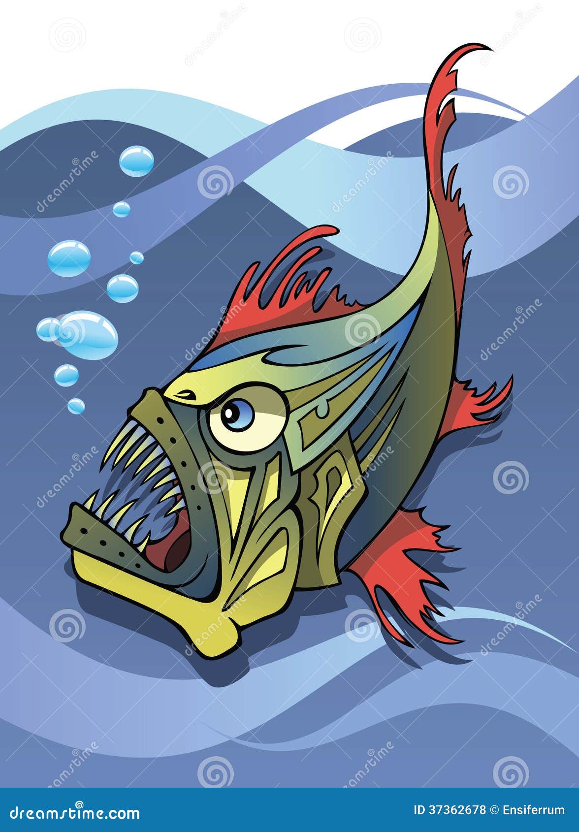 Abyssal Fish Cartoon Vector | CartoonDealer.com #30734691