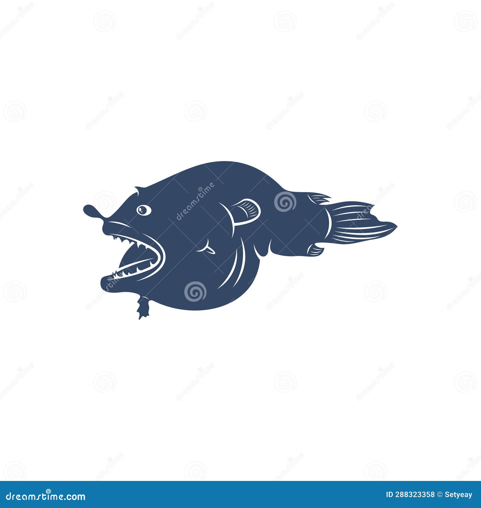 Deep Sea Fish Vector Illustration Design. Deep Sea Fish Logo Design ...