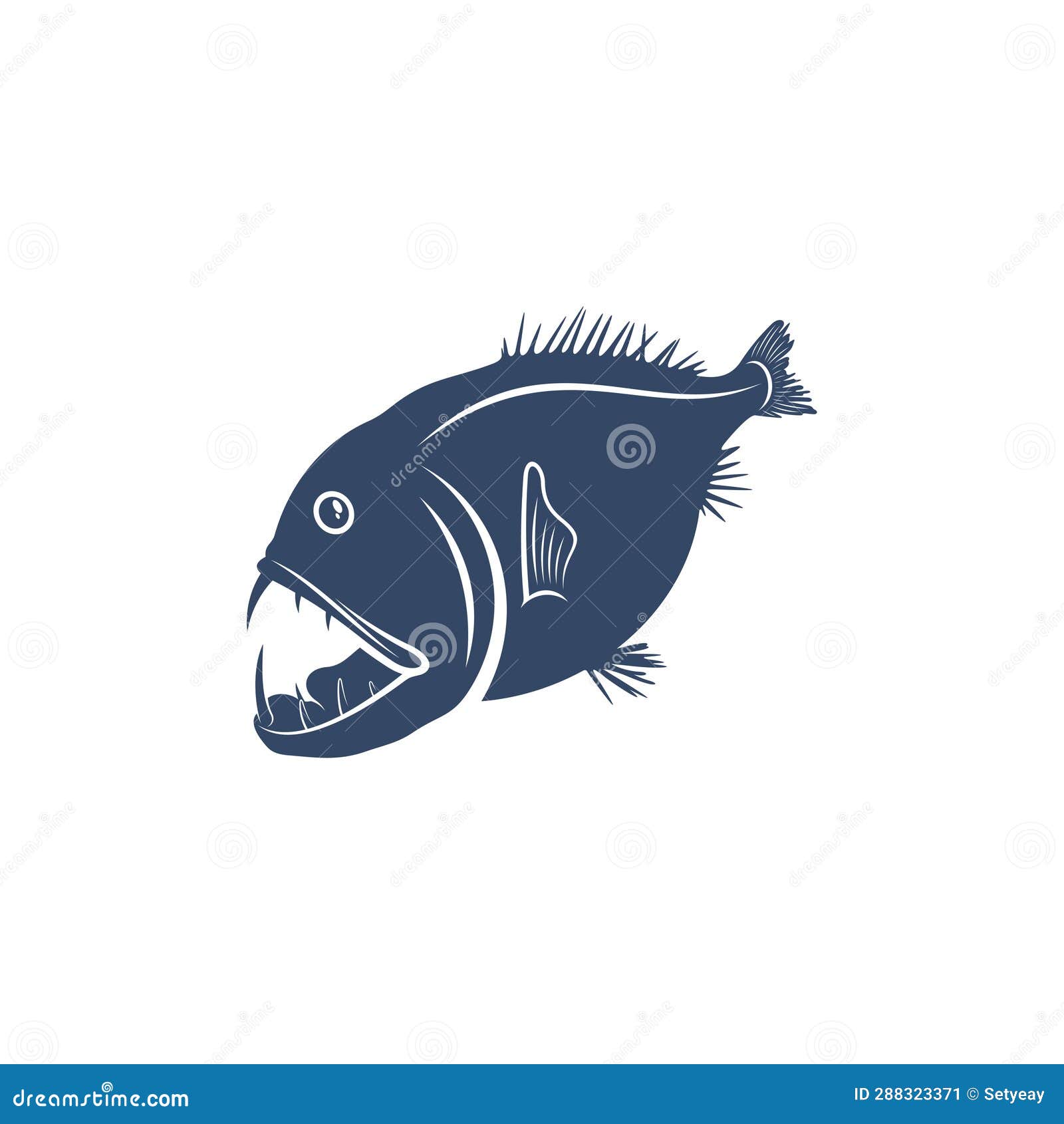 Deep Sea Fish Vector Illustration Design. Deep Sea Fish Logo Design ...