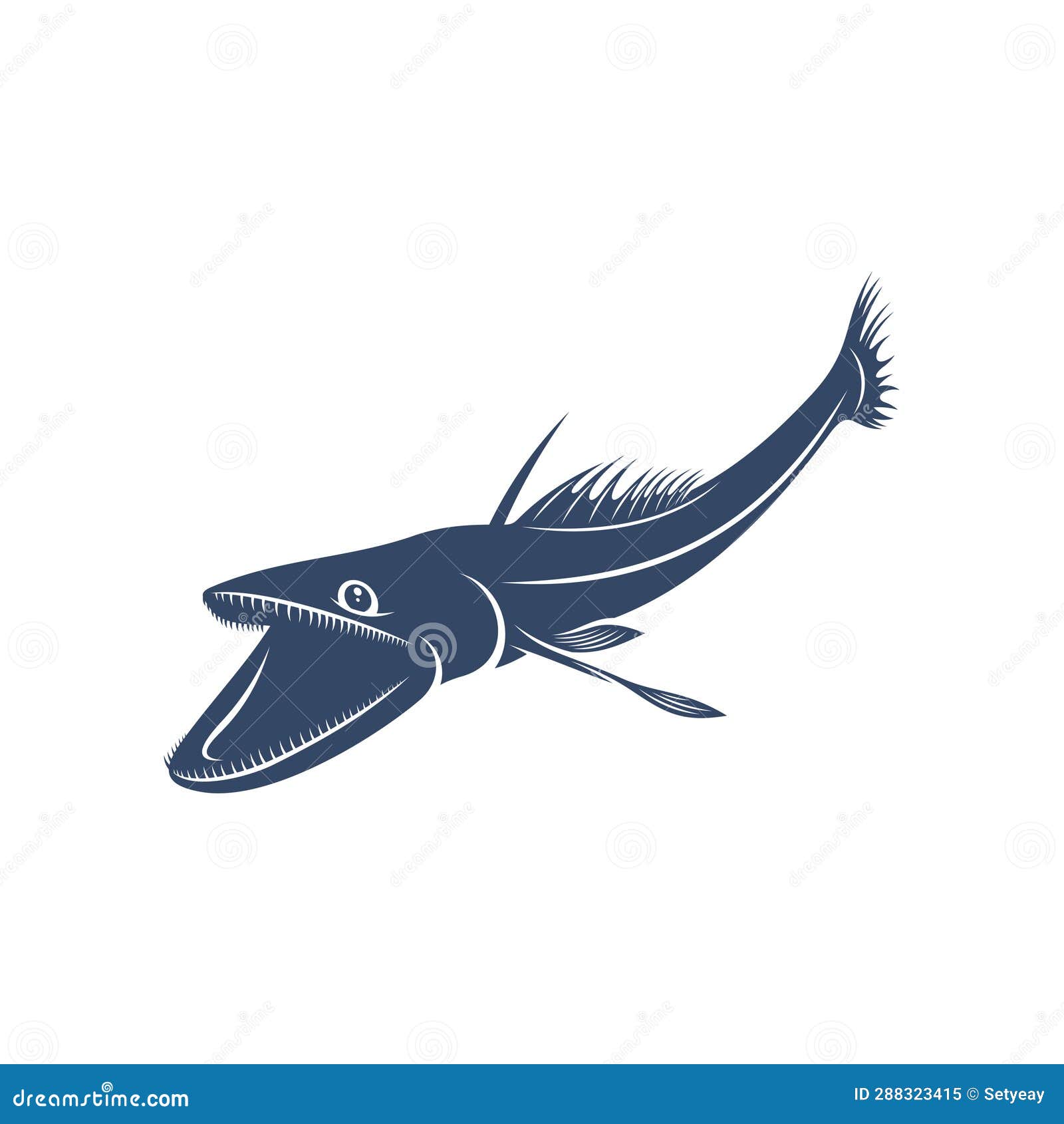 Deep Sea Fish Vector Illustration Design. Deep Sea Fish Logo Design ...