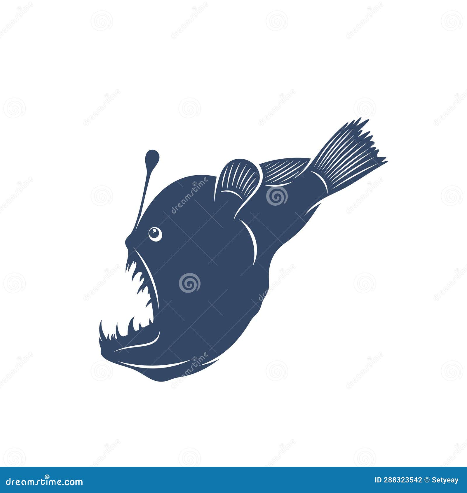 Deep Sea Fish Vector Illustration Design. Deep Sea Fish Logo Design ...