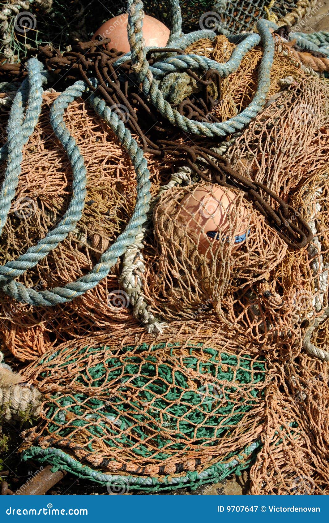 Deep Sea Fishing Nets & Buoys Stock Image - Image of harbour, nets: 9707647