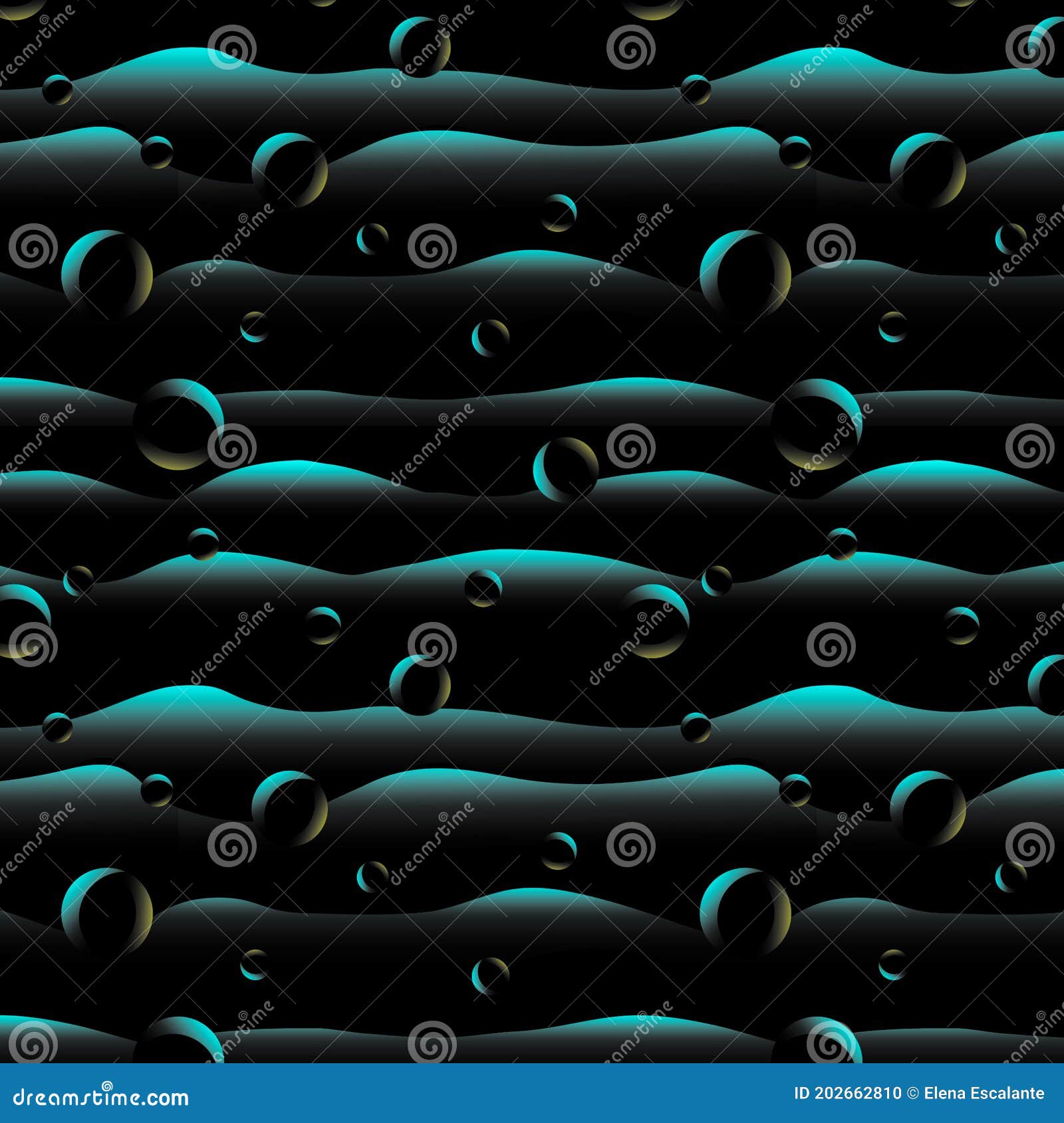 Deep Sea Inspired Pattern with Glowing Bubbles at the Bottom of the ...