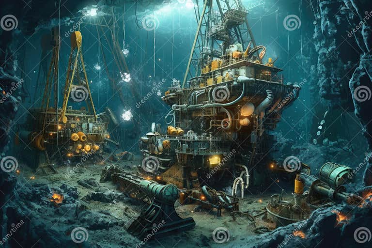 Deep-sea Mining Operation with Robotic Machinery Stock Photo - Image of ...