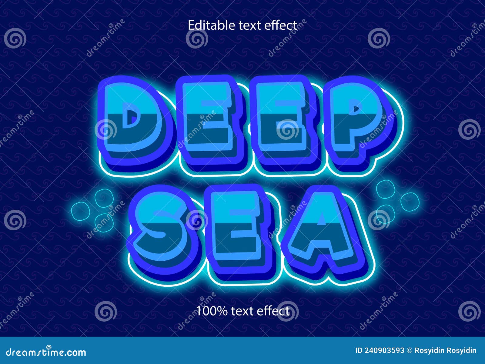 Deep Sea with Bubble Text Effect Stock Vector - Illustration of ...