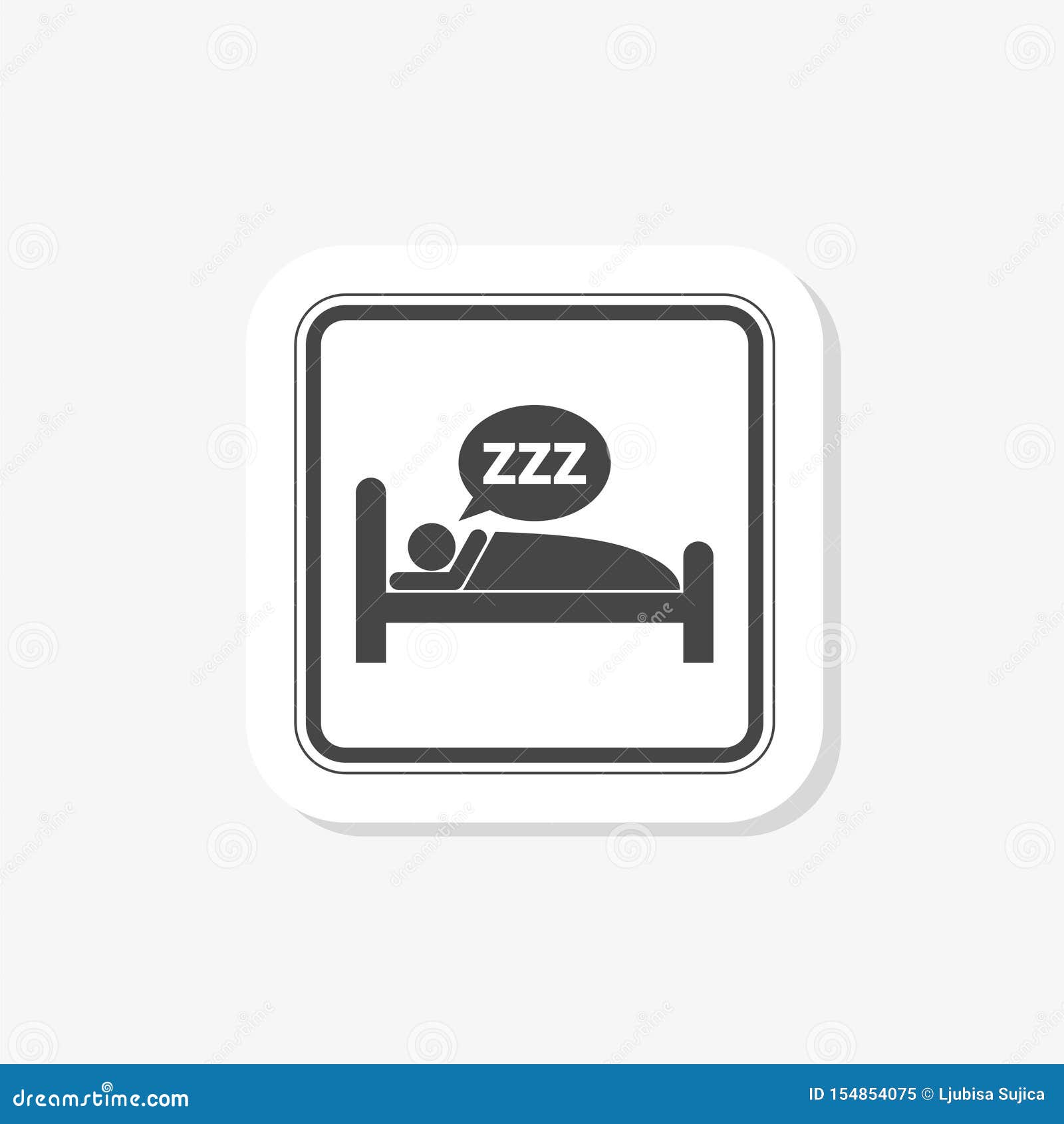 Deep Sleep, Man Sleeping Sticker. Flat Sign for Mobile Concept and Web ...