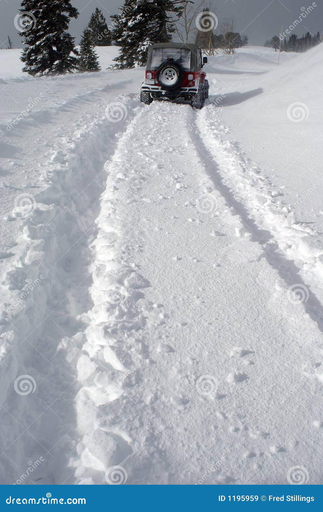 Deep snow 2 stock image. Image of chains, four, wheel - 1195959