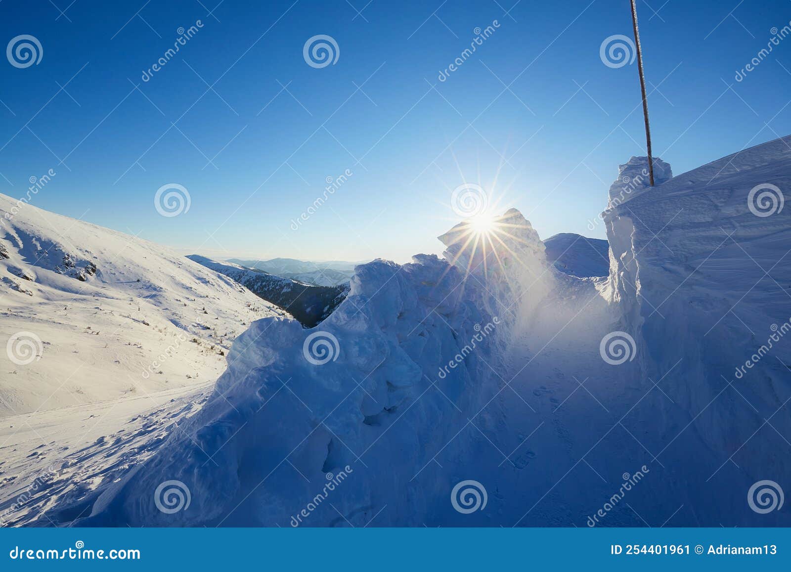 Deep snow stock image. Image of curve, deep, beautiful - 254401961