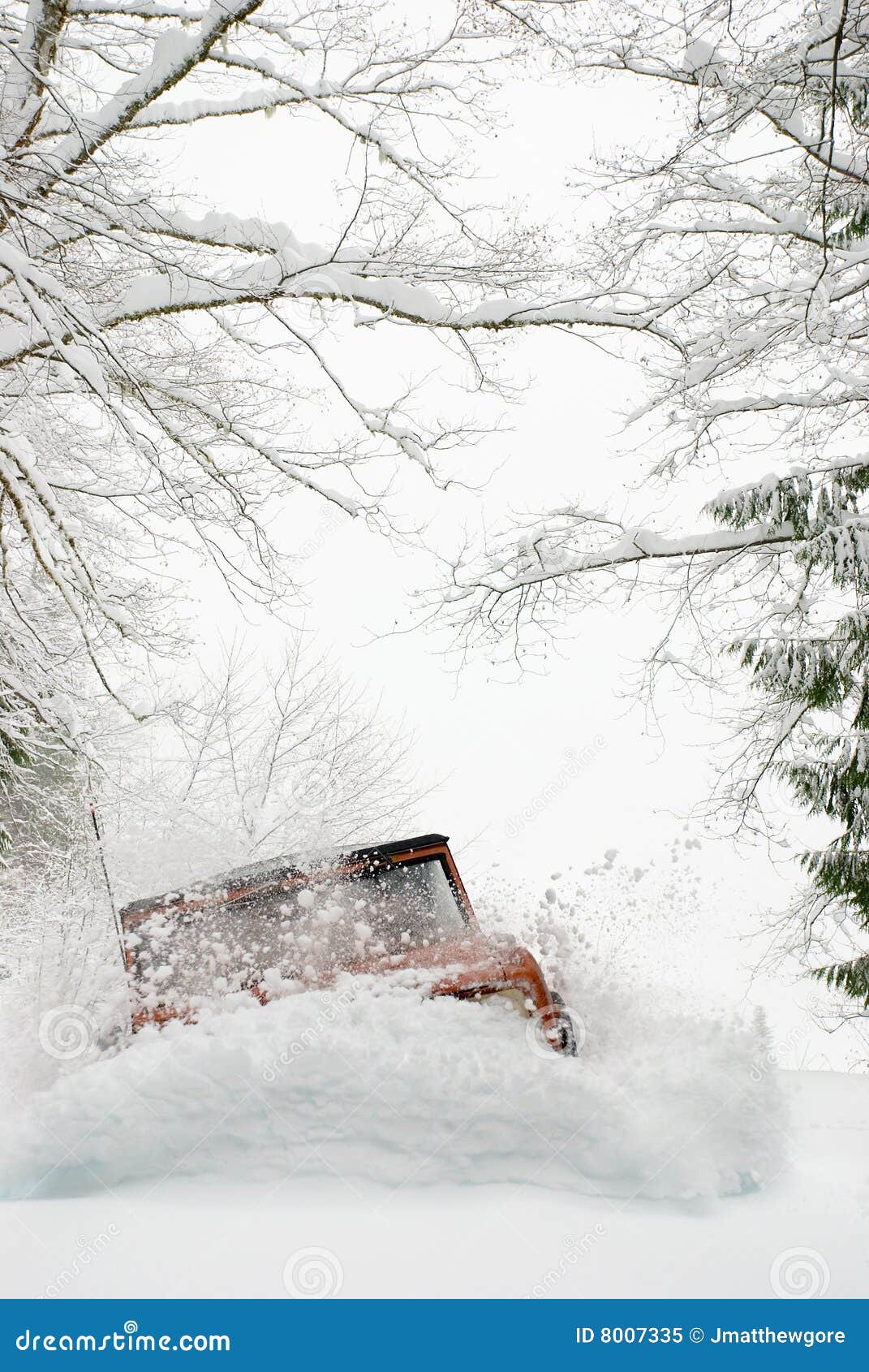 Deep Snow In The Town Park With Benches, Trees And Street Lights ...