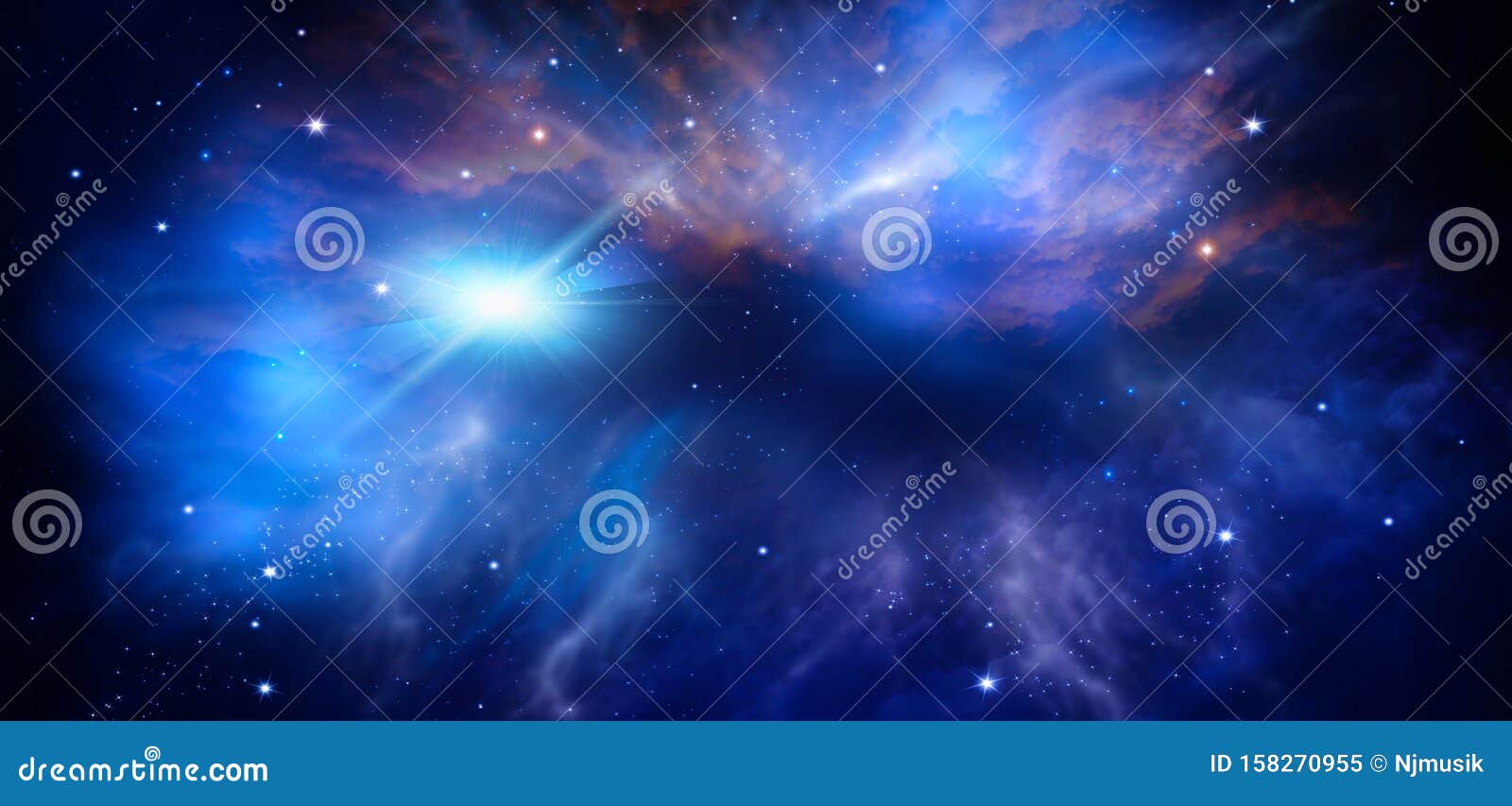 Deep Space, Abstract Blue Background Stock Illustration - Illustration ...