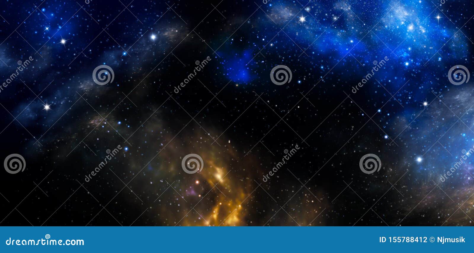 Deep Space, Abstract Blue Background Stock Illustration - Illustration ...
