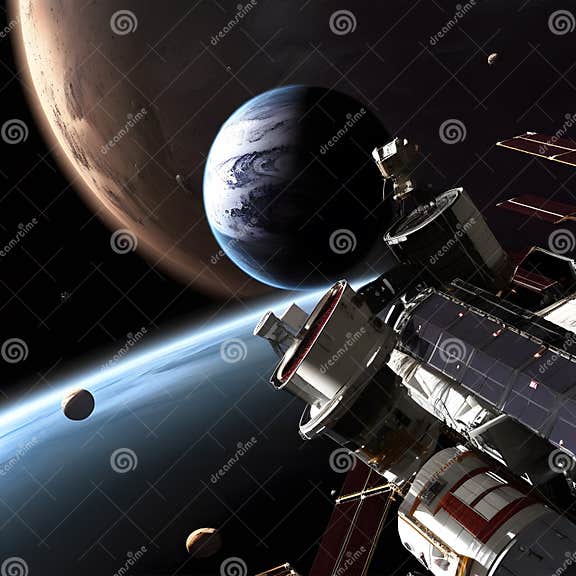 Deep space, AI-generatet stock illustration. Illustration of science - 298753206